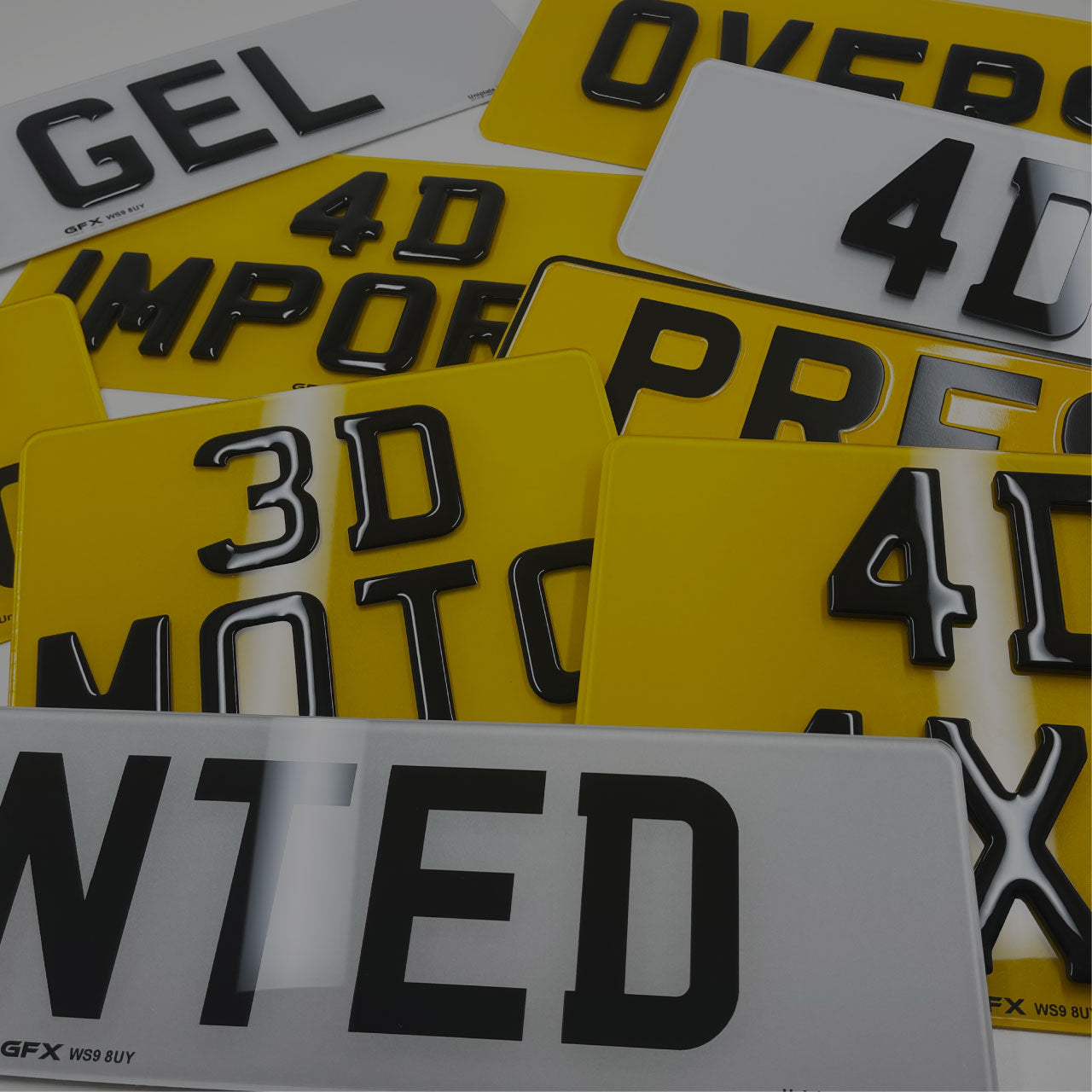 Buy 3D, 4D, Pressed & Printed Number Plates - GFX Plates