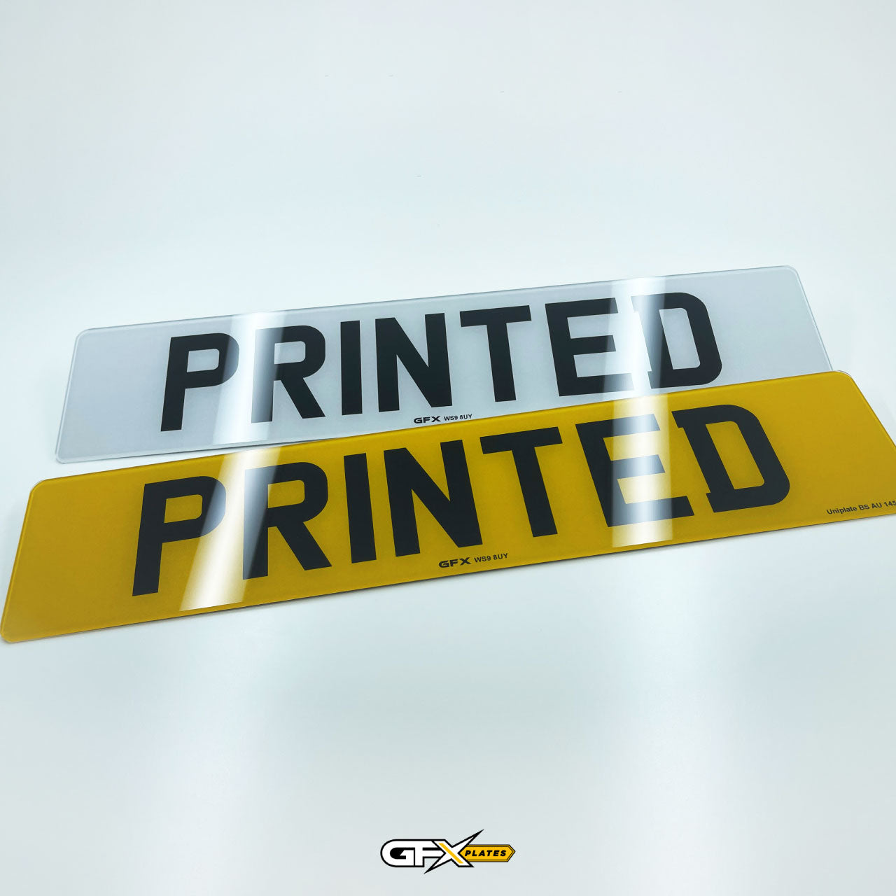 Printed Acrylic Number Plates - Standard UK Size – GFX Plates